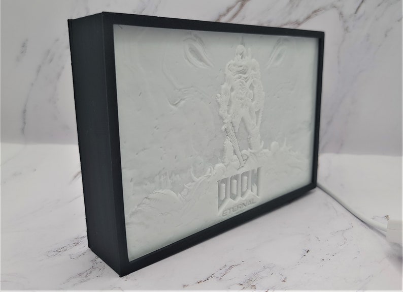 DOOM Eternal | 3D Illuminated Shadow Box | Video Game Art Decor Doom ...