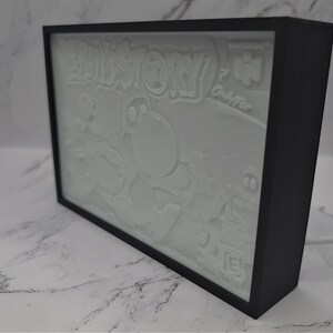 Yoshi Story | 3d Illuminated Shadow Box | Video Game Art Decor Yoshis ...