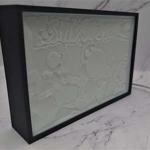 Yoshi Story | 3d Illuminated Shadow Box | Video Game Art Decor Yoshis ...
