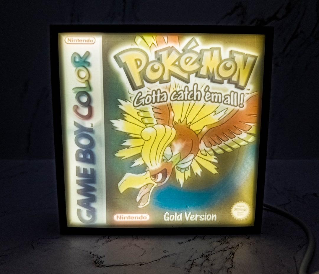 Pokemon Gold | 3D Illuminated Shadow Box | Video Game Art Decor Pokemon ...