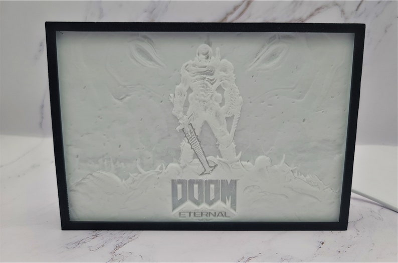 DOOM Eternal 3d Illuminated Shadow Box Video Game Art - Etsy
