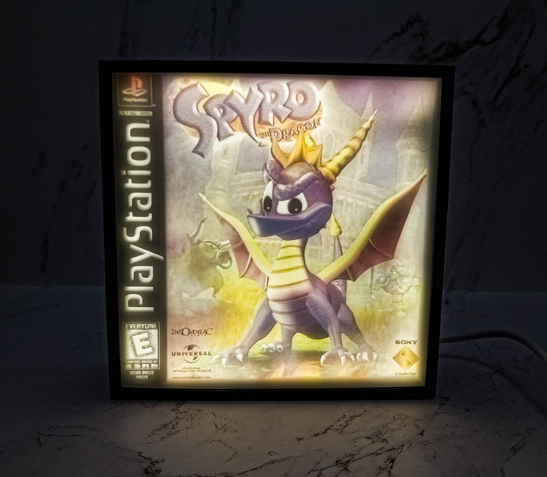 Spyro | 3d Illuminated Shadow Box | Video Game Art Decor Spyro the ...