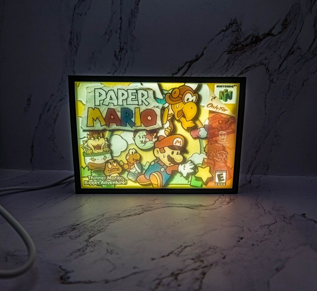 Paper Mario 64 | 3d Illuminated Shadow Box | Video Game Art Decor Paper ...