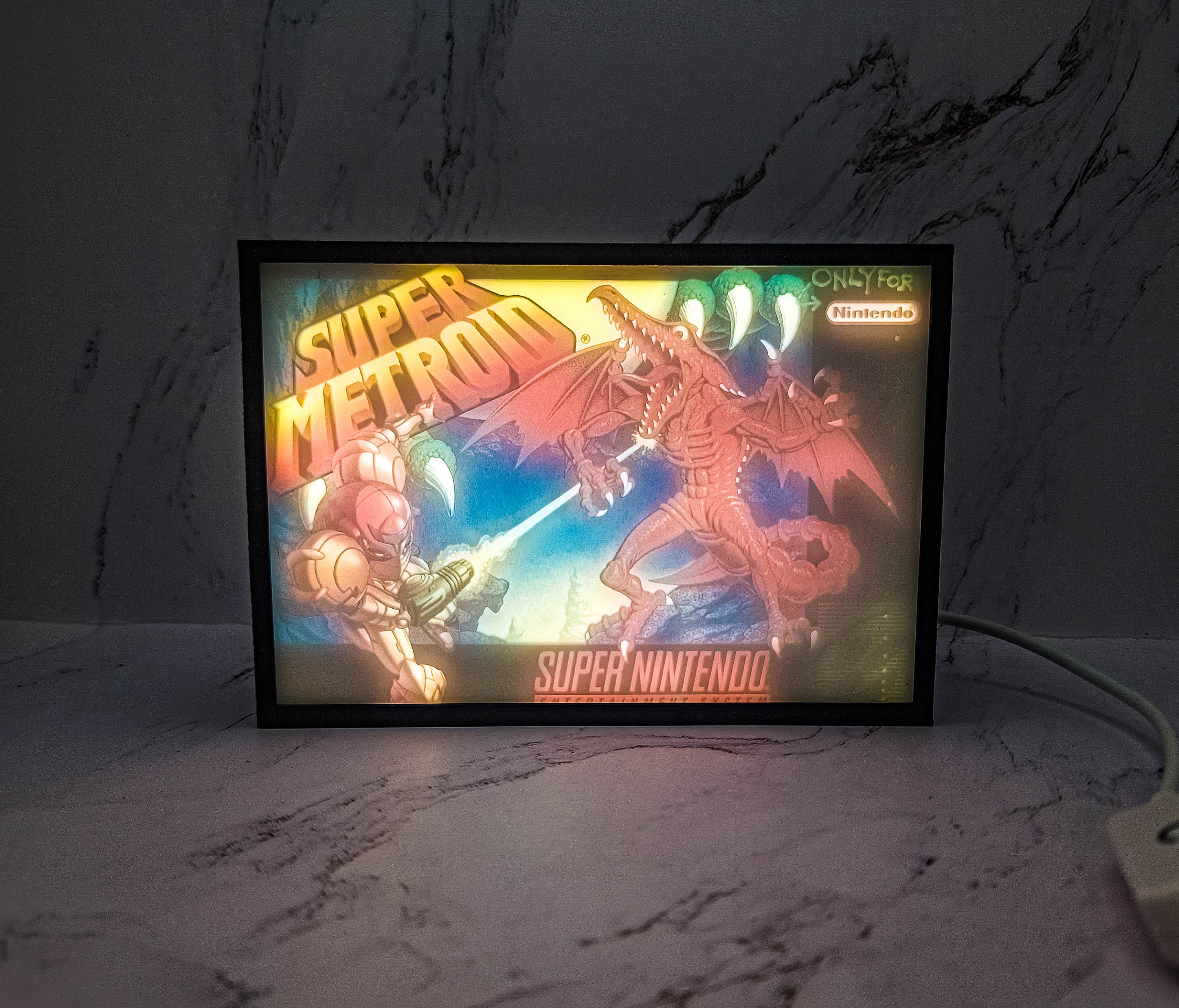 Super Metroid 3d Illuminated Shadow Box Video Game Art Decor Metroid ...