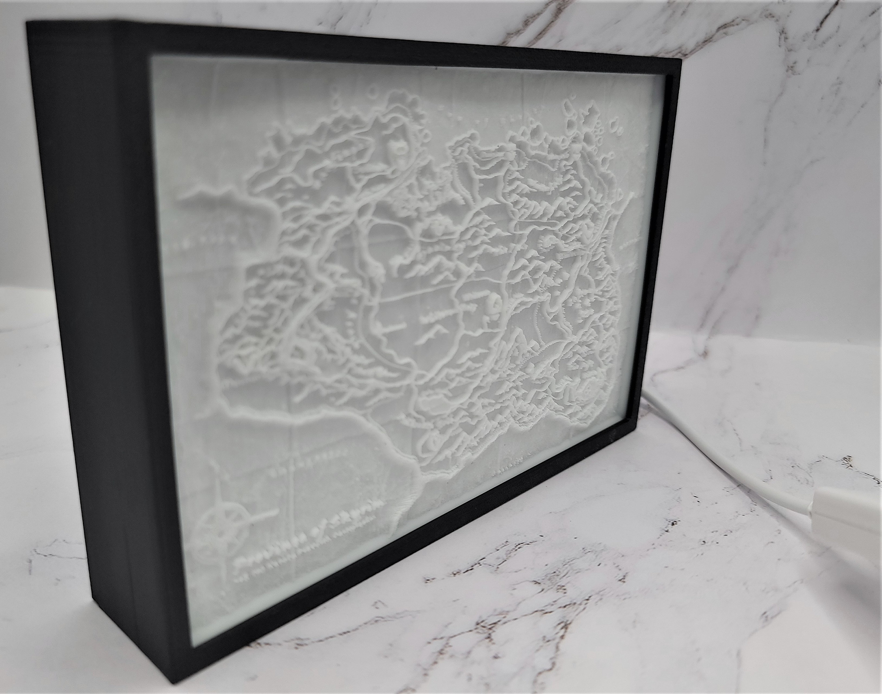 Map of Skyrim 3D Illuminated Shadow Box Video Game Art Decor Elder ...