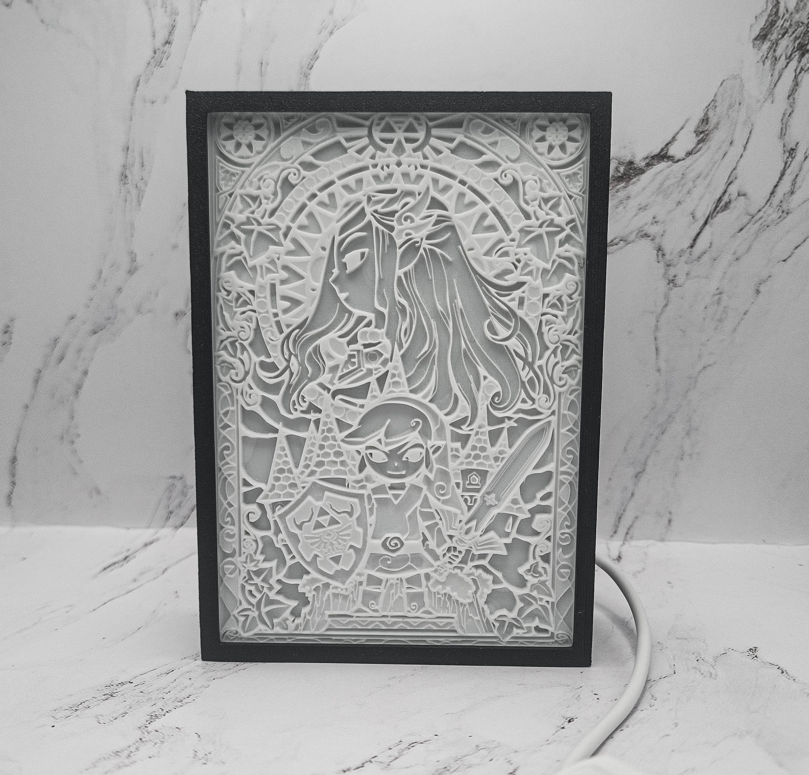 Stained Glass Legend of Zelda 3d Illuminated Shadow Box Video Game ...