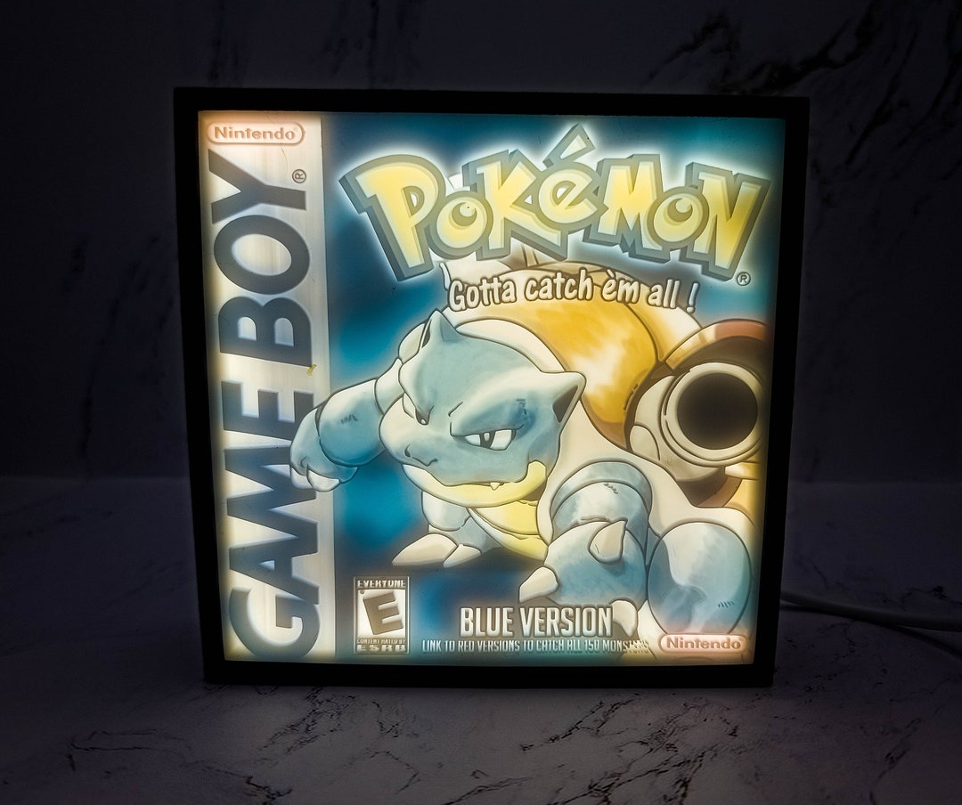 Pokemon Blue | 3D Illuminated Color Shadow Box | Classic Pokemon ...