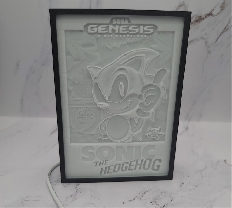 Sonic the Hedgehog 3d Illuminated Shadow Box Video Game Art Decor Sonic ...