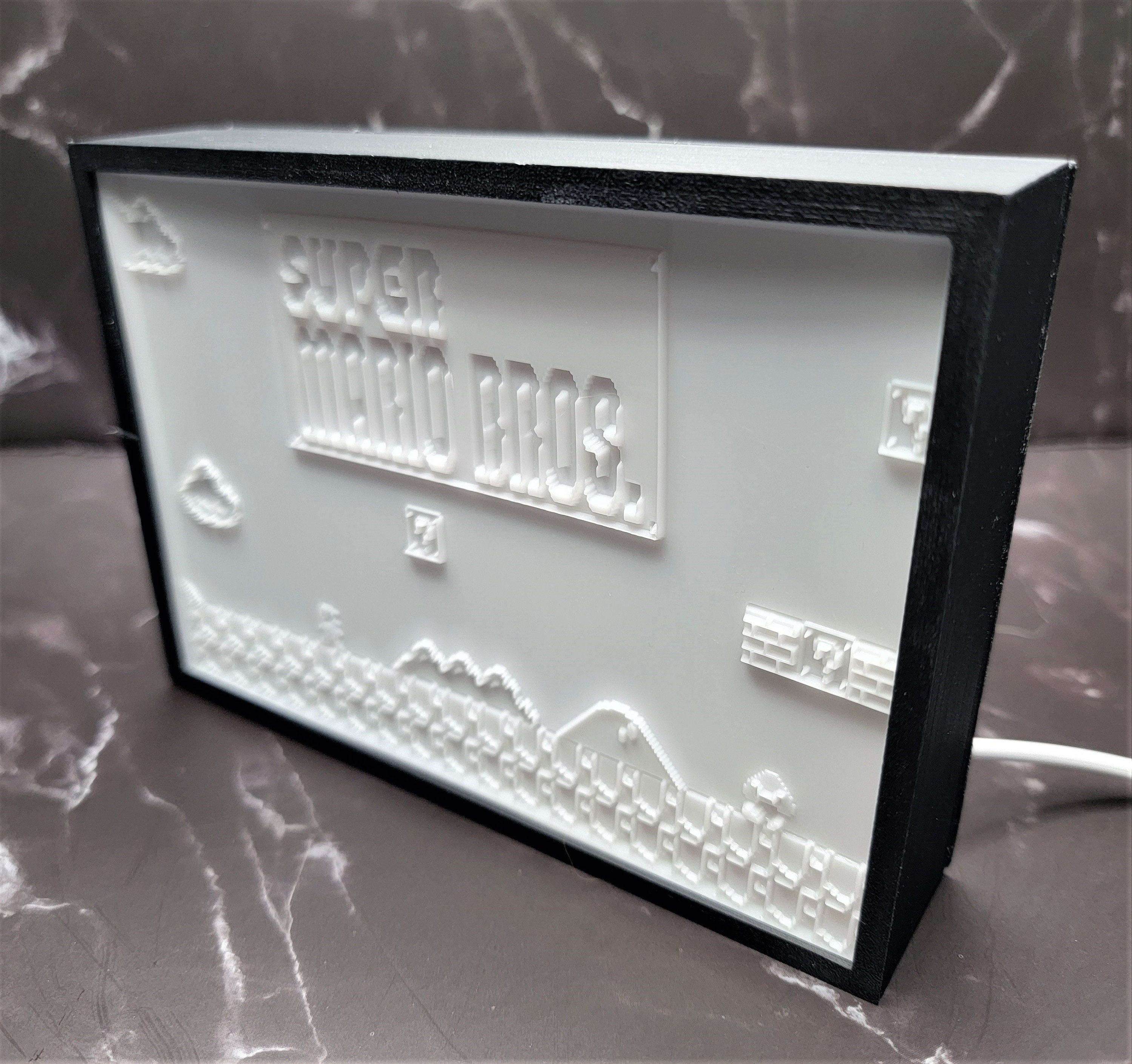 Super Mario Bros 3d Illuminated Shadow Box Video Game Art Decor Mario ...