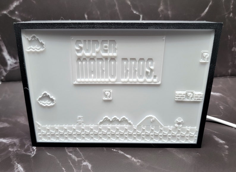 Super Mario Bros 3d Illuminated Shadow Box Video Game Art Decor Mario ...
