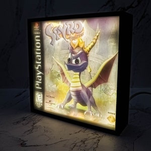 Spyro 3d Illuminated Shadow Box Video Game Art Decor Spyro the Dragon ...