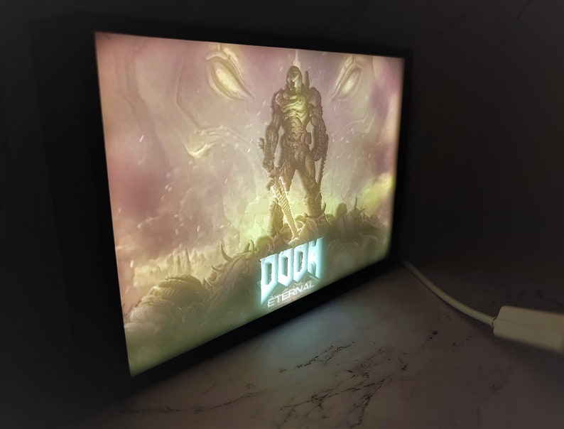 DOOM Eternal 3d Illuminated Shadow Box Video Game Art - Etsy