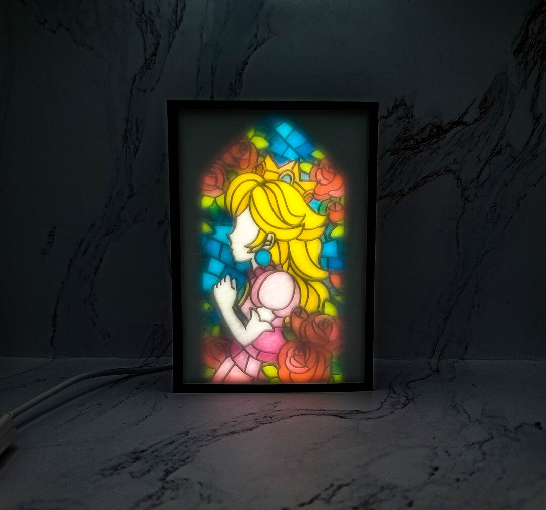 Princess Peach | 3d Illuminated Shadow Box | Video Game Art Decor ...
