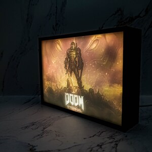 DOOM Eternal | 3D Illuminated Shadow Box | Video Game Art Decor Doom ...