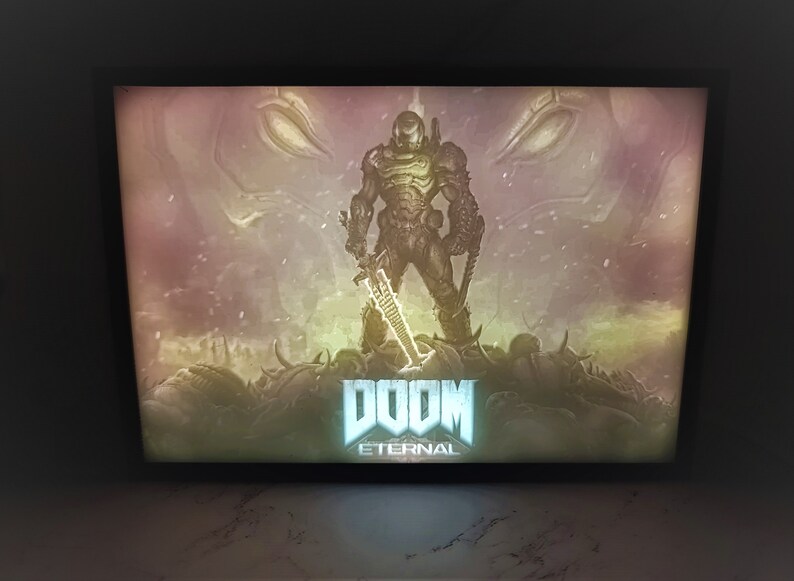 DOOM Eternal 3d Illuminated Shadow Box Video Game Art - Etsy