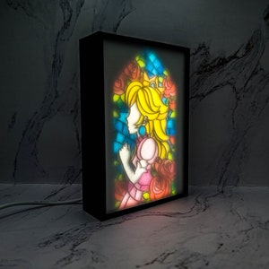 Princess Peach | 3d Illuminated Shadow Box | Video Game Art Decor ...