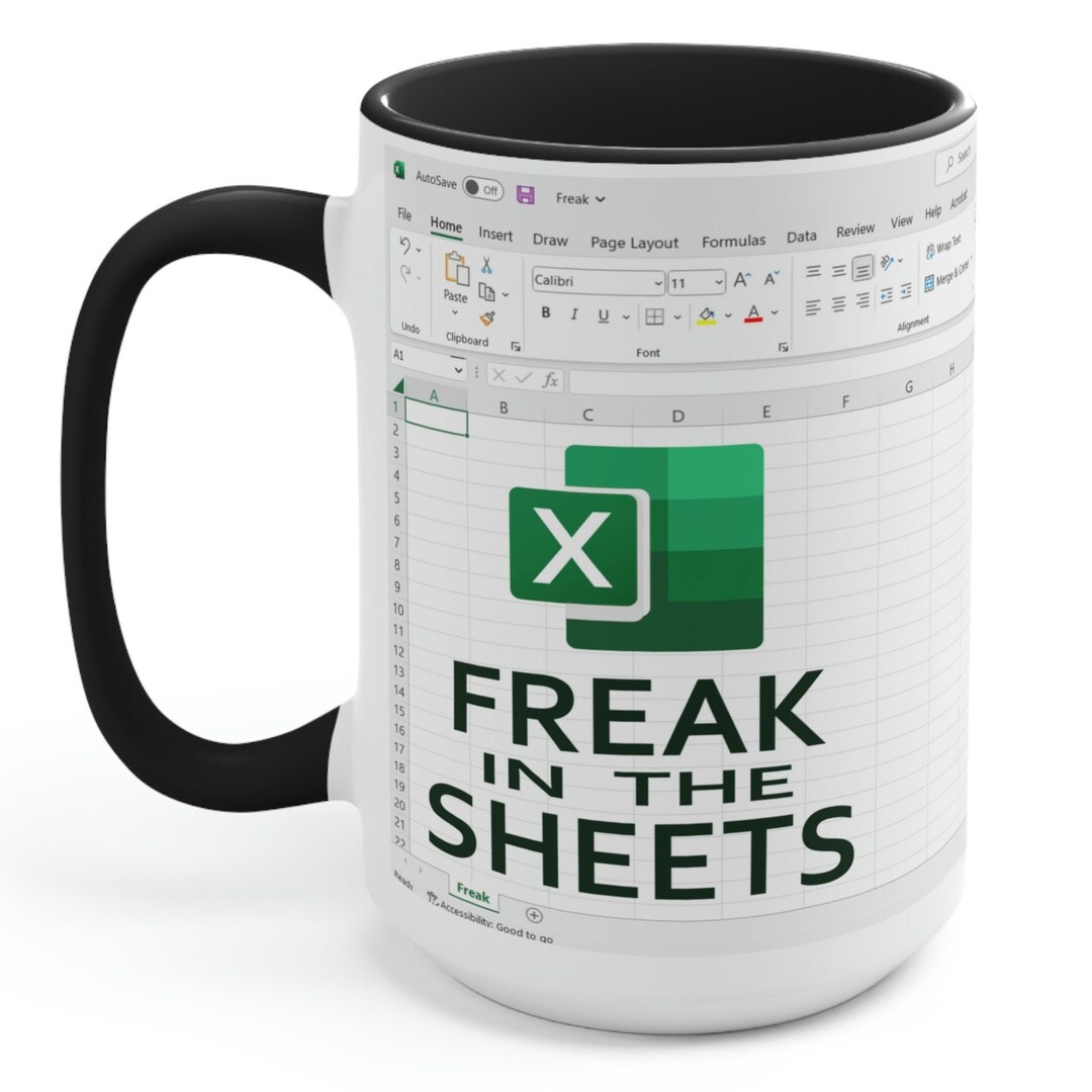 Freak in the Sheets Mug. Excel Coffee Mugs. Large Two-tone - Etsy