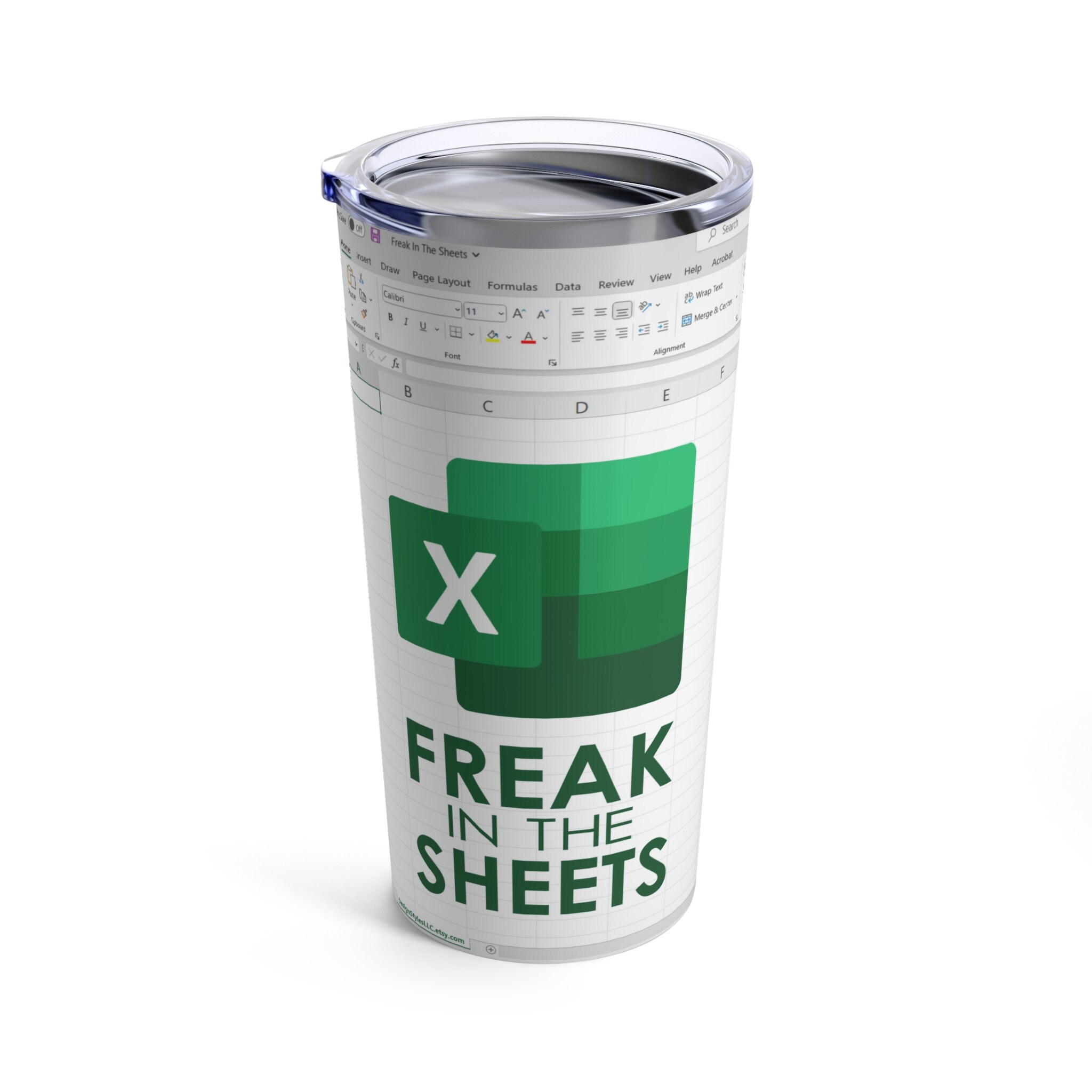 Freak in the Sheets Tumbler Travel Mug. Excel Spreadsheet Cup 20oz - Etsy