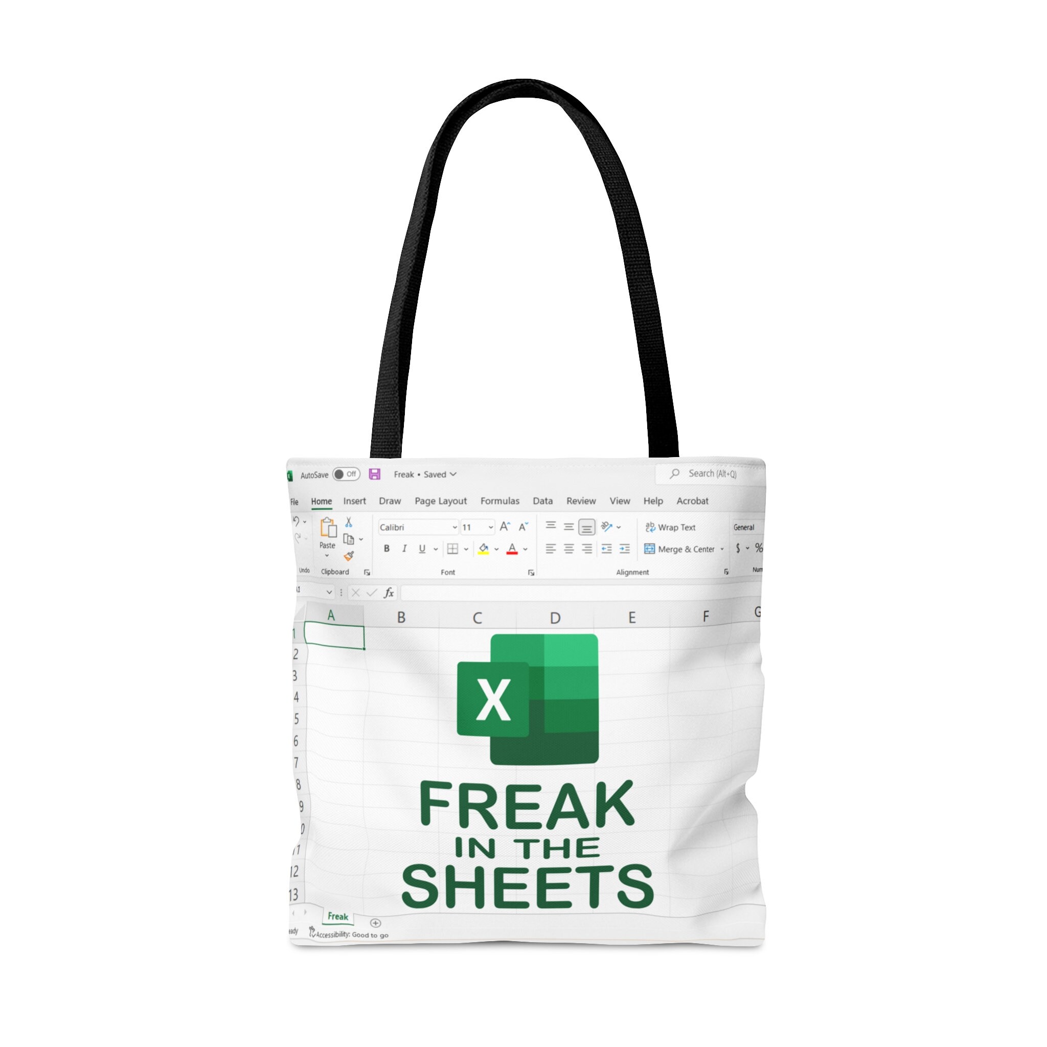 Freak in the Sheets Tote Bag, Excel Spreadsheet Tote Bag, Spreadsheet ...