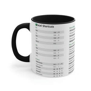 Excel Mug. Spreadsheet Shortcuts Coffee Mugs Gift. Funny Accountant ...