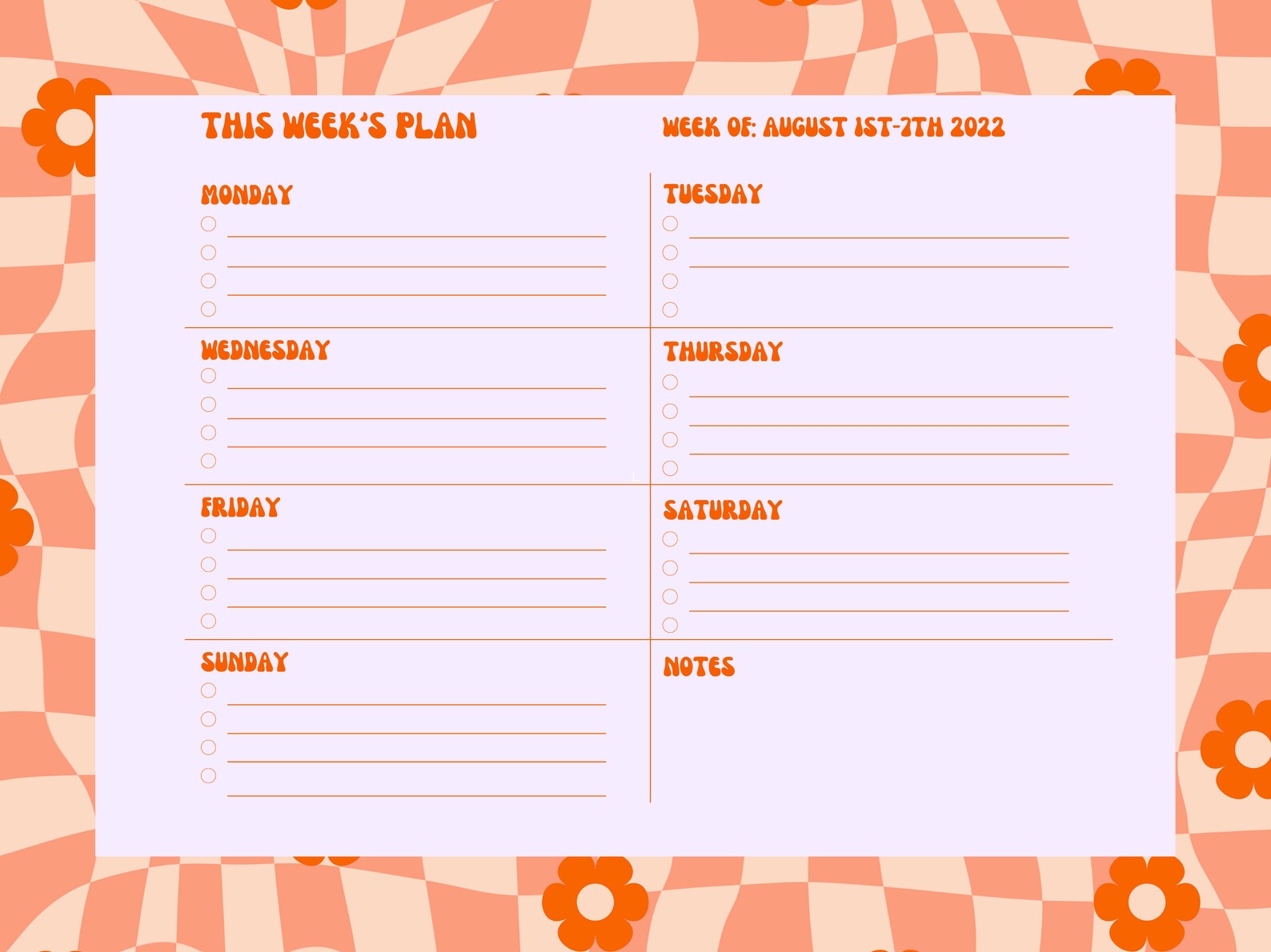 Retro Groovy Planner August 2022-december 2023 - Etsy