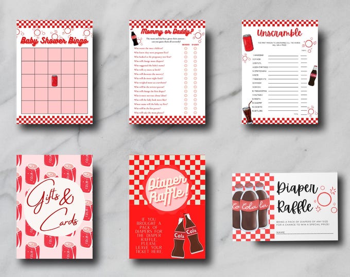 Ready to Pop! Baby Shower Bundle | Coca-cola Themed Baby Shower Games ...