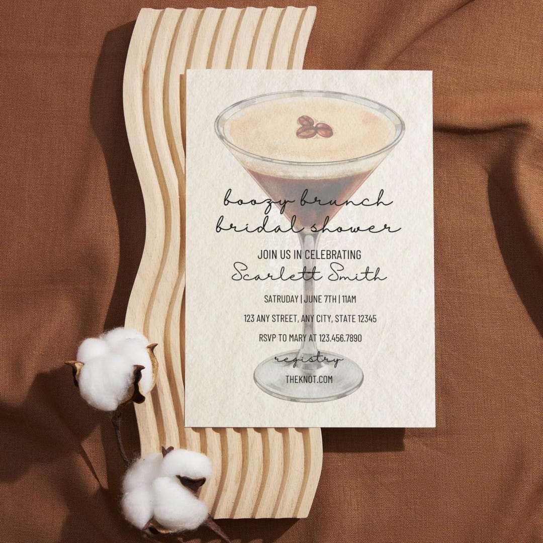 Boozy Brunch Bridal Shower Invitation | Espresso Martini Bridal Shower ...