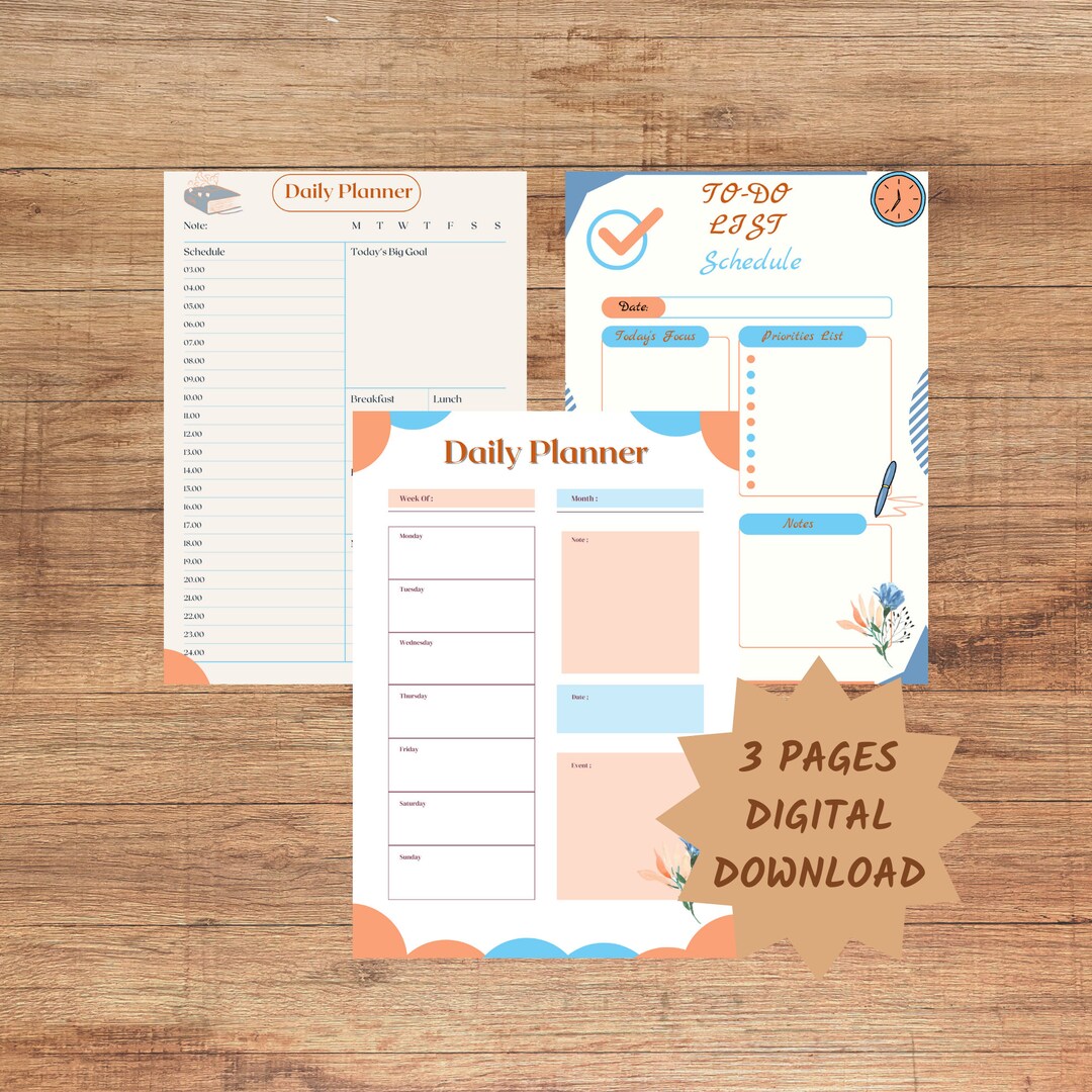 DAILY PLANNER, Digital Planner, Planner, Printable Planner, Printable ...