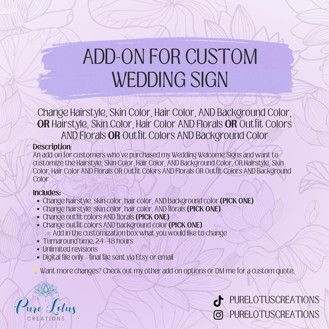 Add-on Custom Sign - Change Hair Skincolor Backgroundcolor OR Hair ...