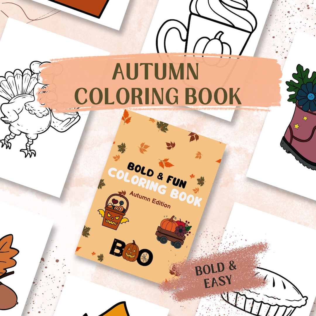 Autumn Coloring Book: 100 Fun Fall Designs (digital Download) - Etsy