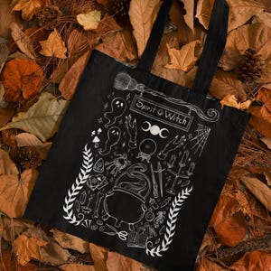 Spirit Witch Tote Bag Hand-drawn Mystical Witch Art Original Occult ...