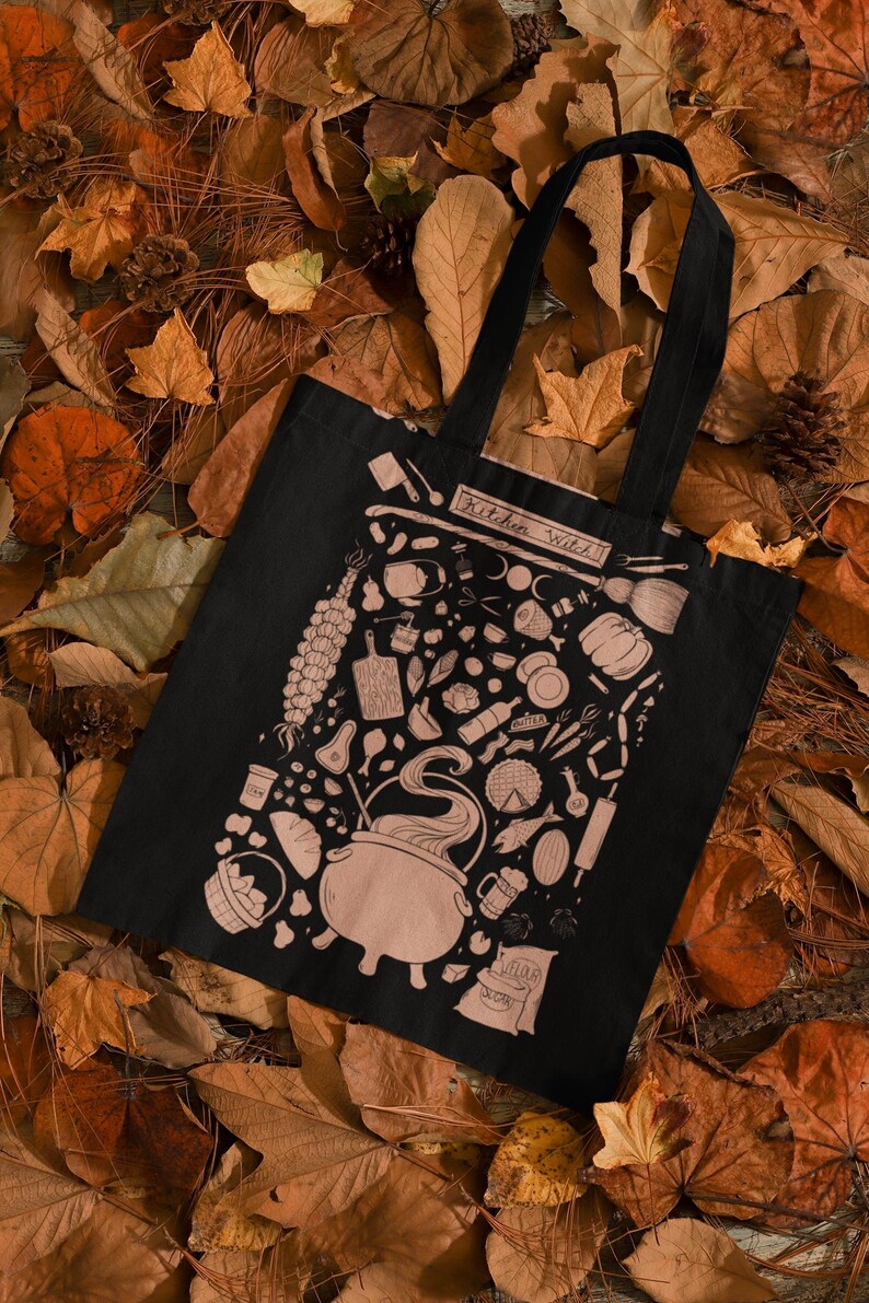 Kitchen Witch Tote Bag Original Artwork Magical Cooking Bag Witchy Eco ...