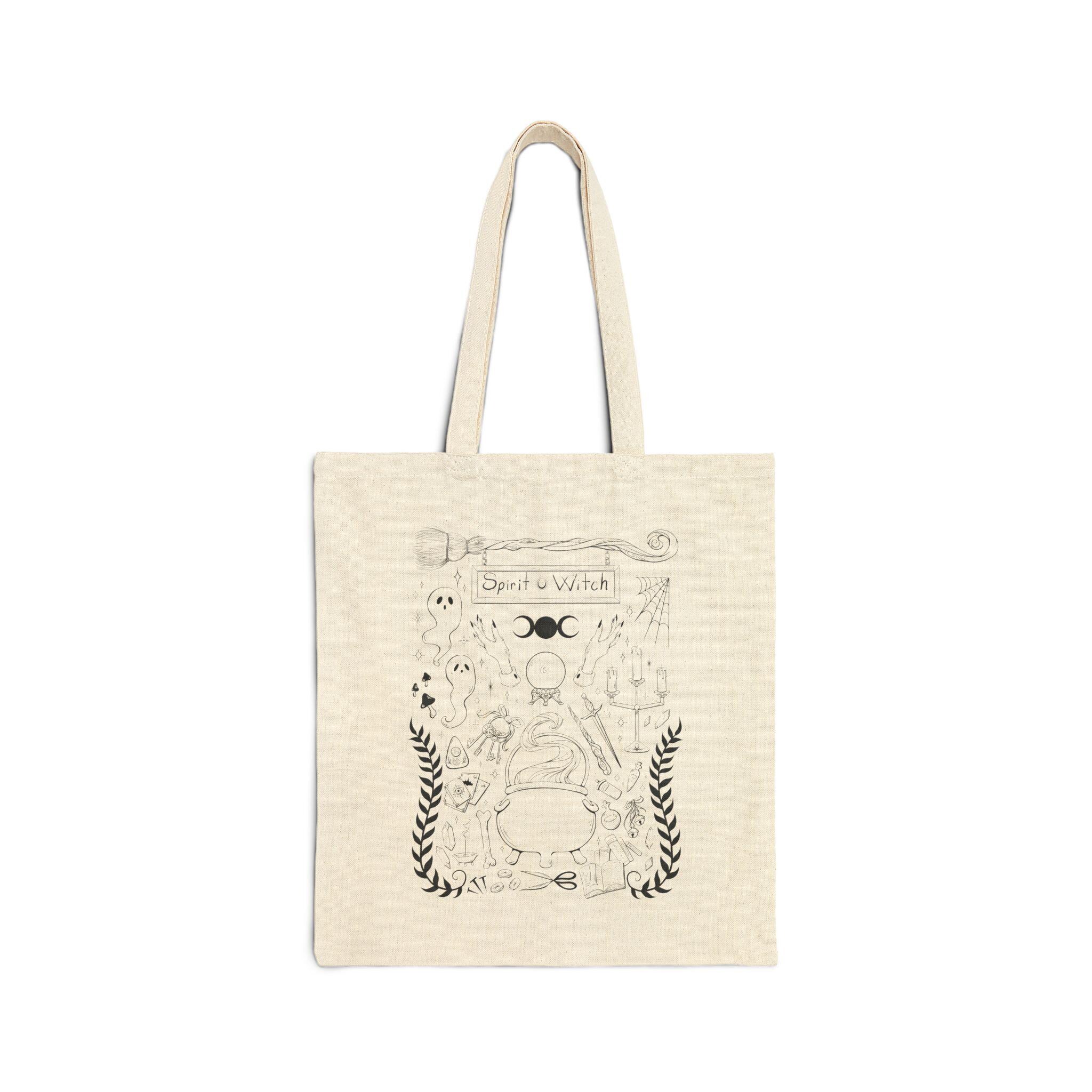 Spirit Witch Tote Bag Hand-drawn Mystical Witch Art Original Occult ...