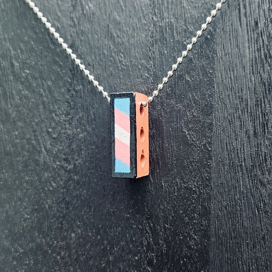 Trans Pride Flag Brick Necklace - Etsy