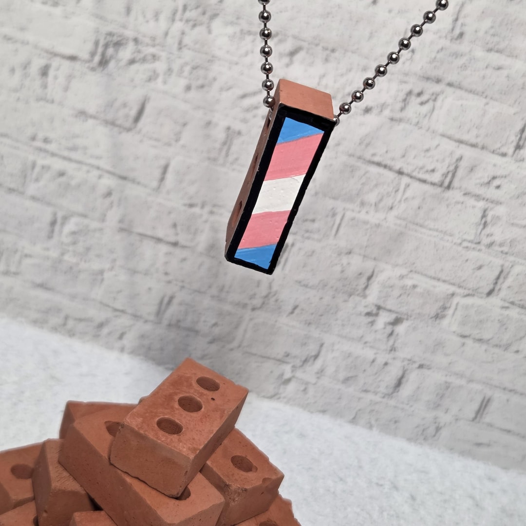 Trans Pride Flag Brick Necklace - Etsy