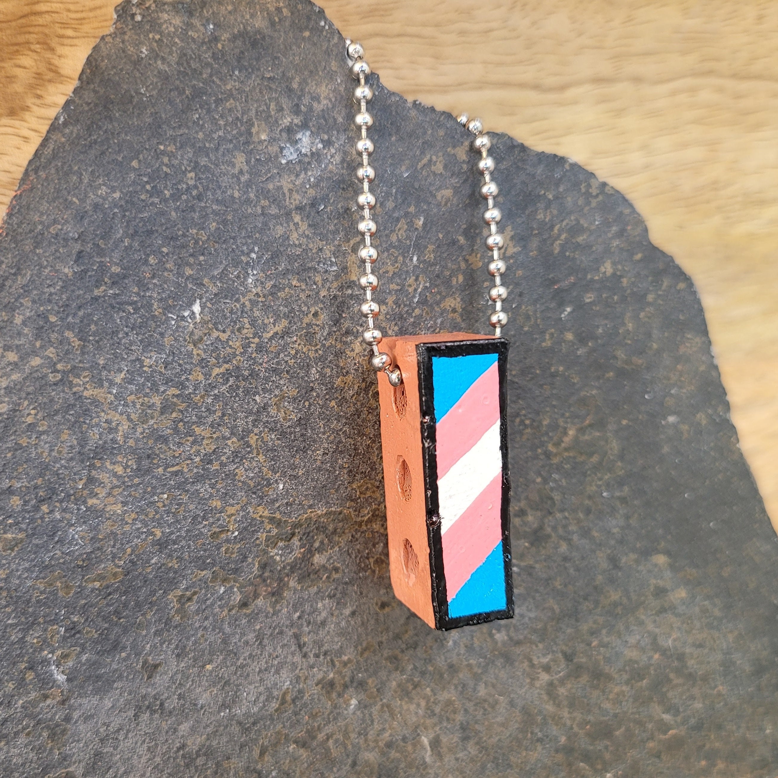 Trans Pride Flag Brick Necklace - Etsy