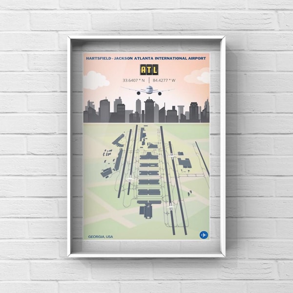 Atlanta International Airport Poster - Etsy