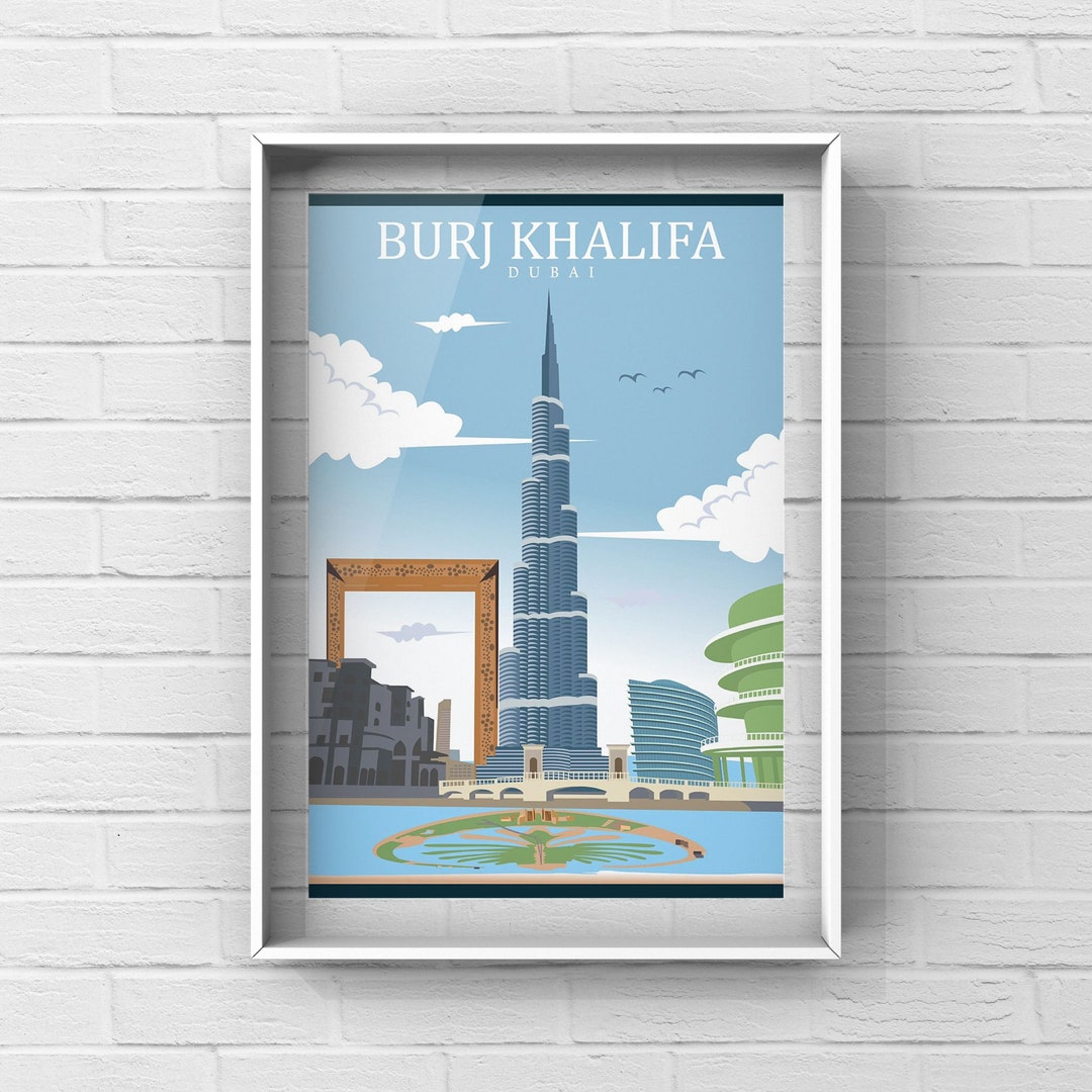 Burj Khalifa Poster | Wall Art Print | Dubai Frame Wall Art | Palm ...