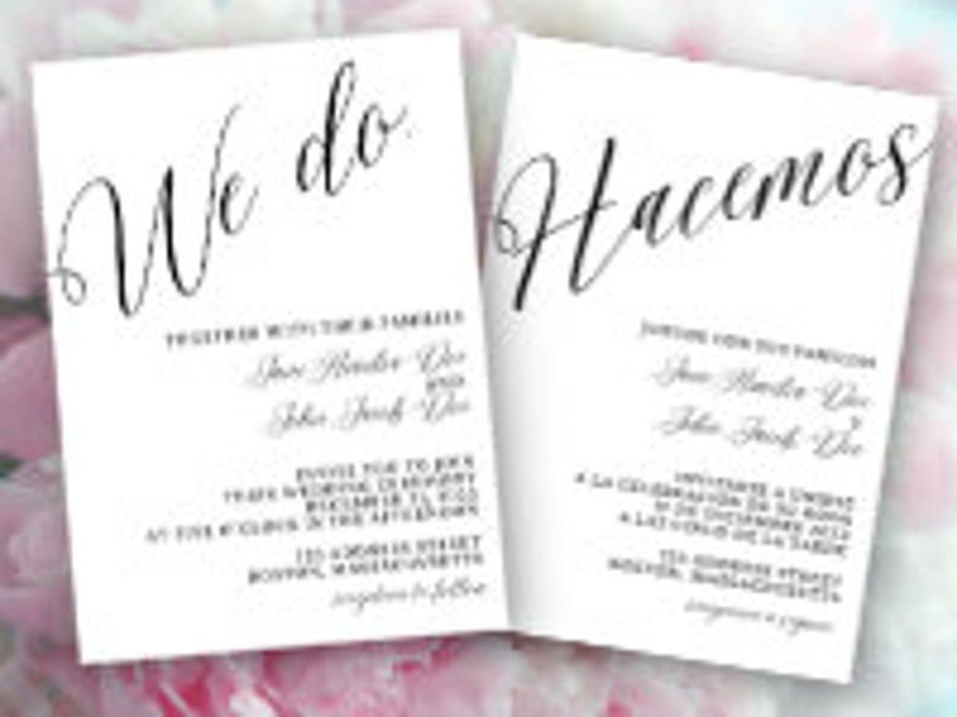Bilingual Wedding Invitation - Etsy