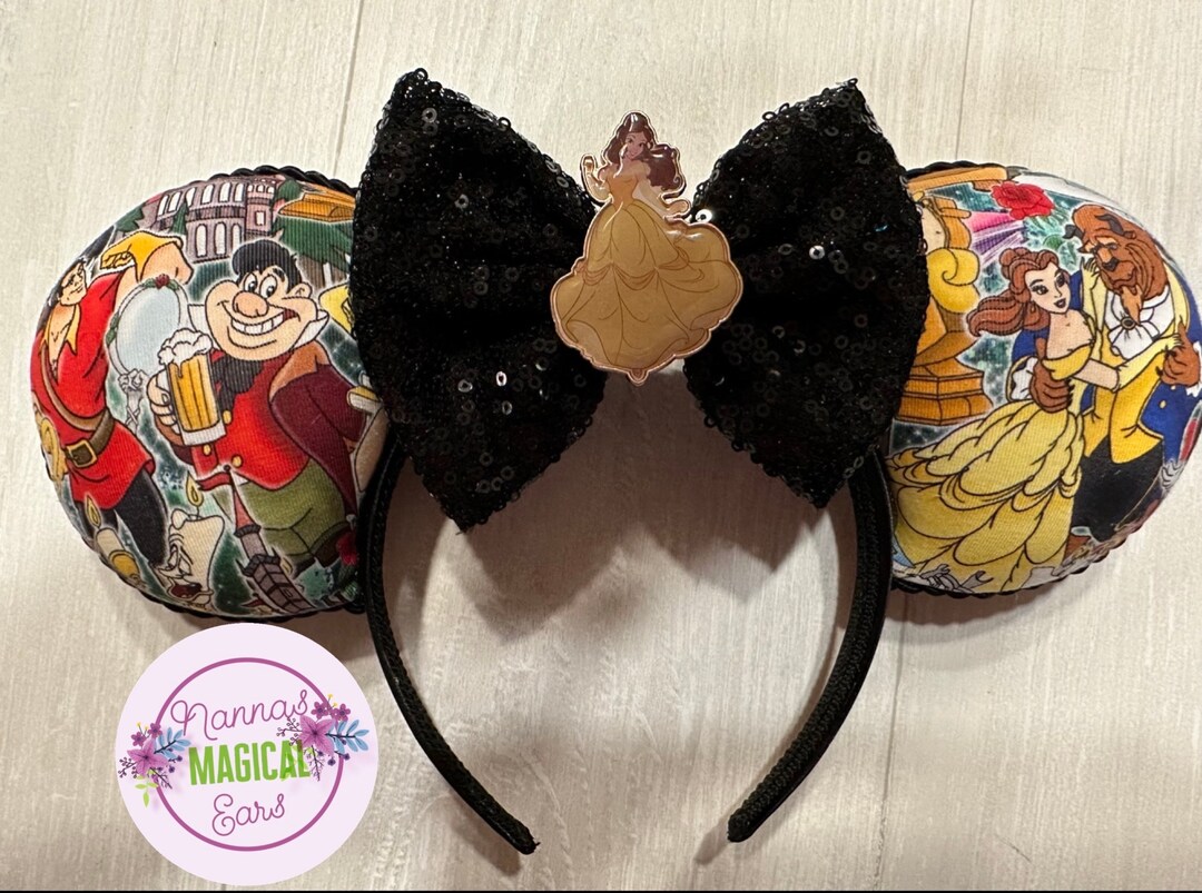 Beauty and the Beast Mouse Ears Belle and Beast Mickey Ears - Etsy