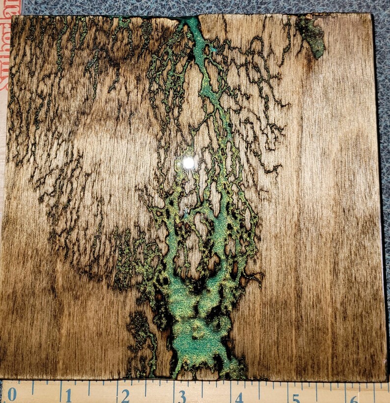 Epoxy Light Green Fractal Burn Art Piece - Etsy