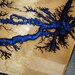 Dark Blue Epoxy Resin Fractal Burn Wood Art - Etsy