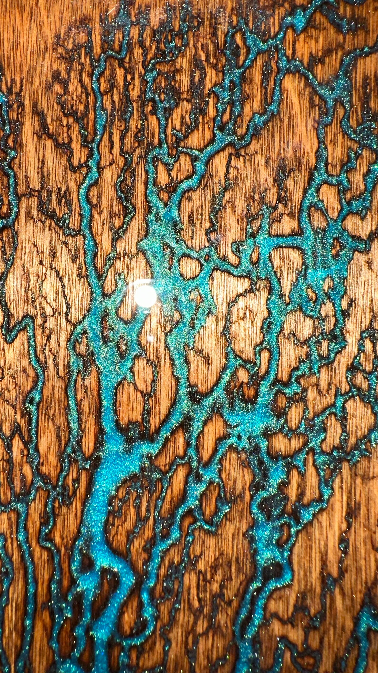 Teal Epoxy Fractal Burn Artwork - Etsy