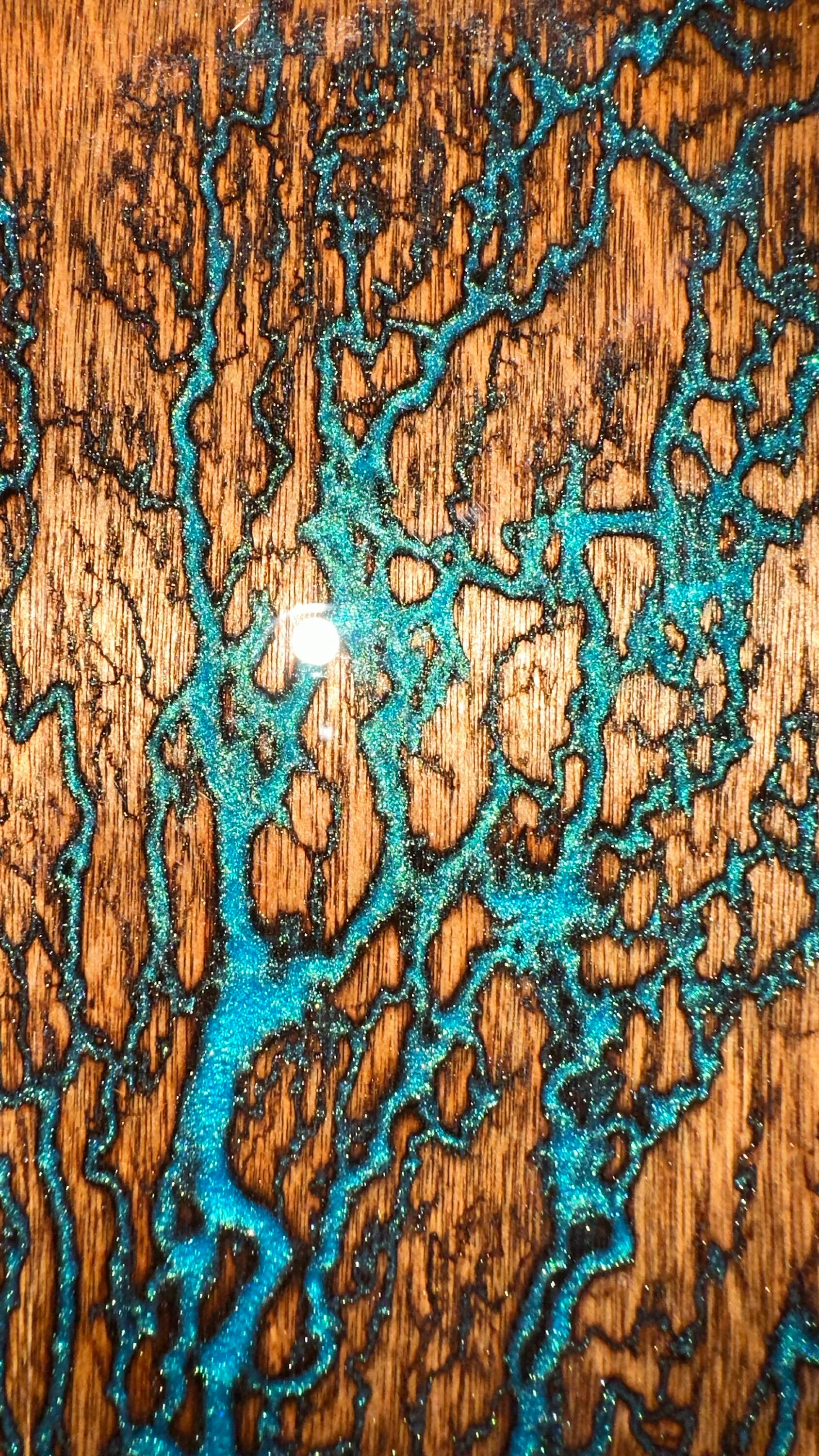 Teal Epoxy Fractal Burn Artwork - Etsy