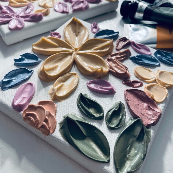 Textured Flowers - Etsy