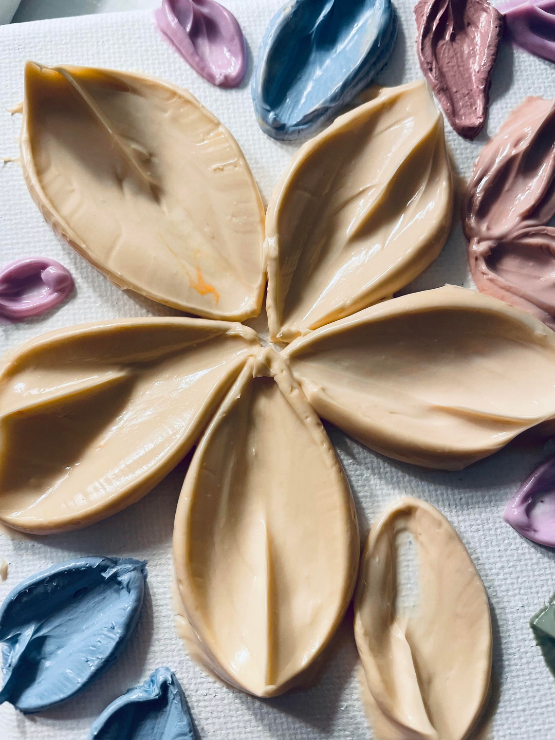 Textured Flowers / Textured Art Canvas - Etsy