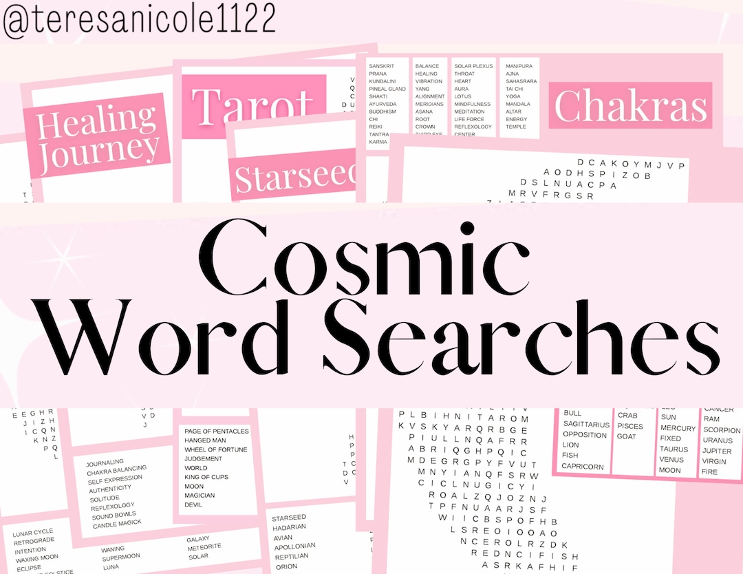 Cosmic Word Searches Spiritual and Wiccan Digital Downloads - Etsy