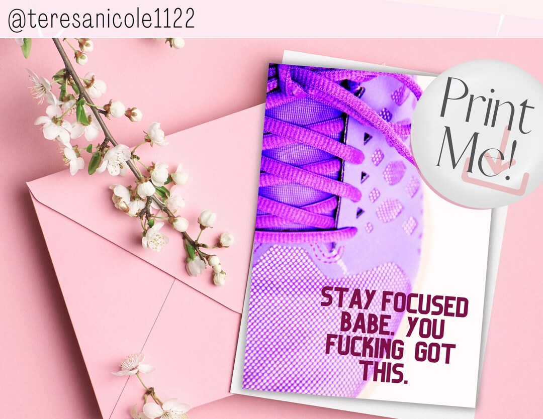 Inspirational Printable Greeting Card DIY, Purple Card Digital Download ...