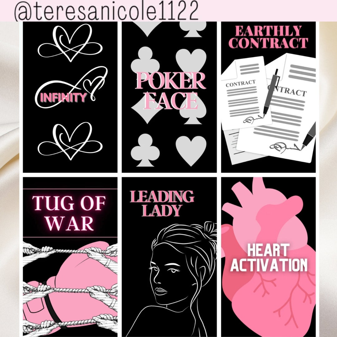 Pierced Hearts Oracle Deck Digital Download, Pink DIY Oracle Cards for ...