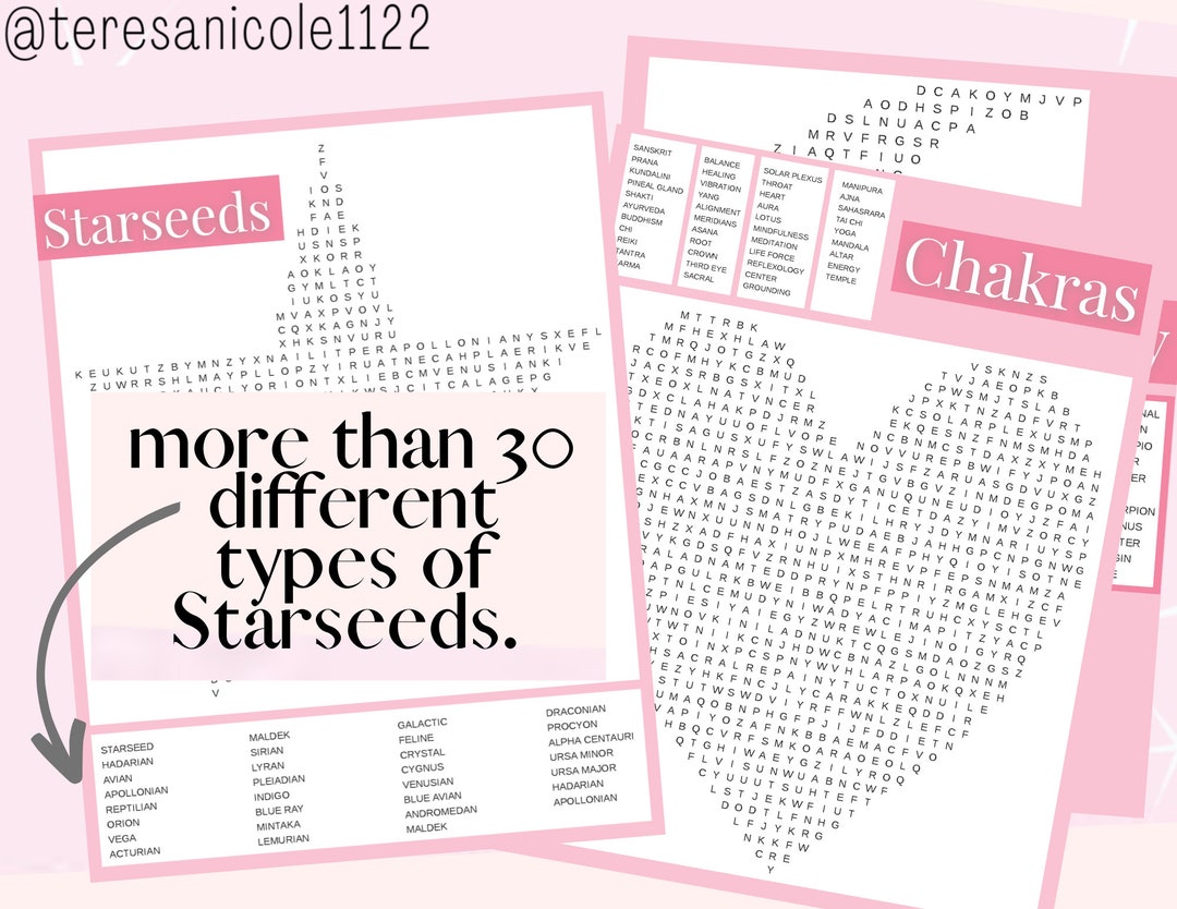 Cosmic Word Searches, Spiritual and Wiccan Digital Downloads, INSTANT ...